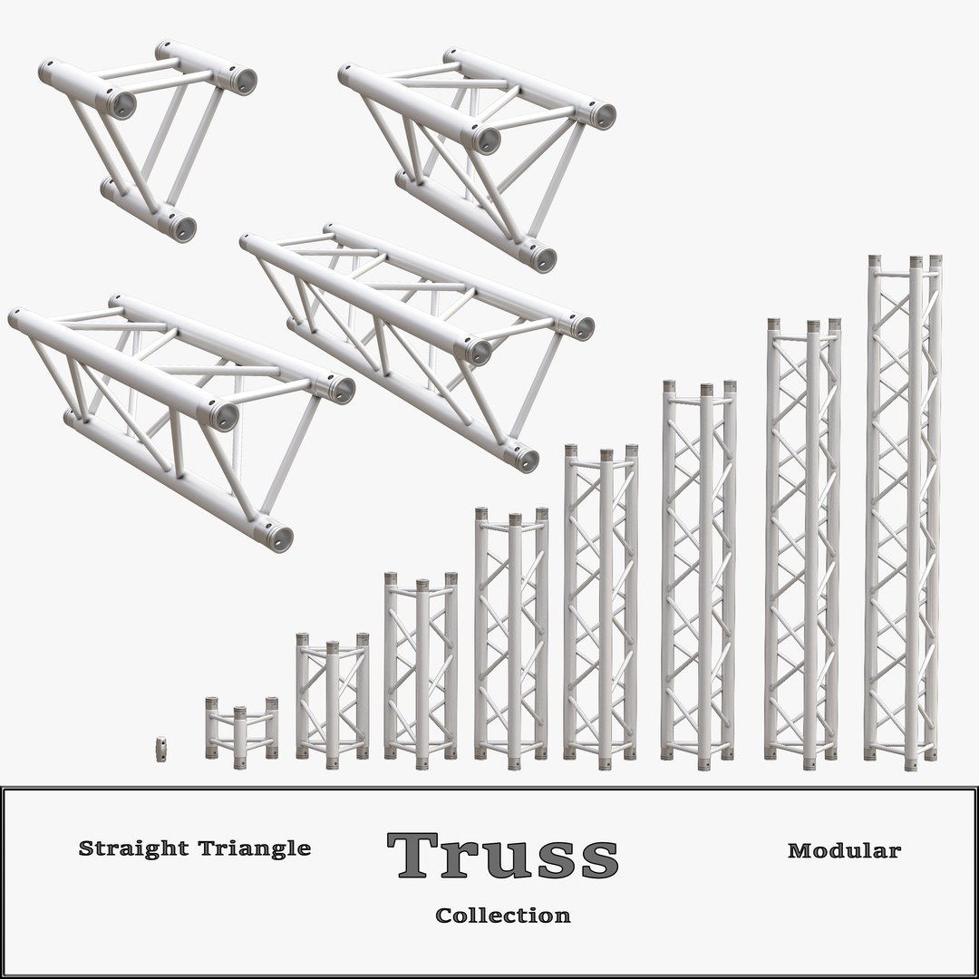 3D Model Straight Triangle Truss Collection - TurboSquid 1723461