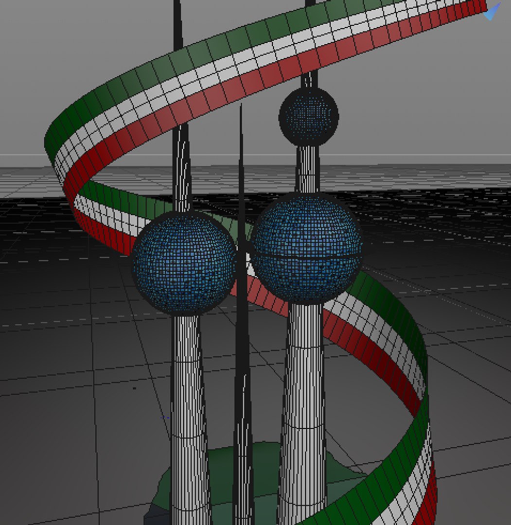 Kuwait Towers Modeled 3D Model - TurboSquid 1266855
