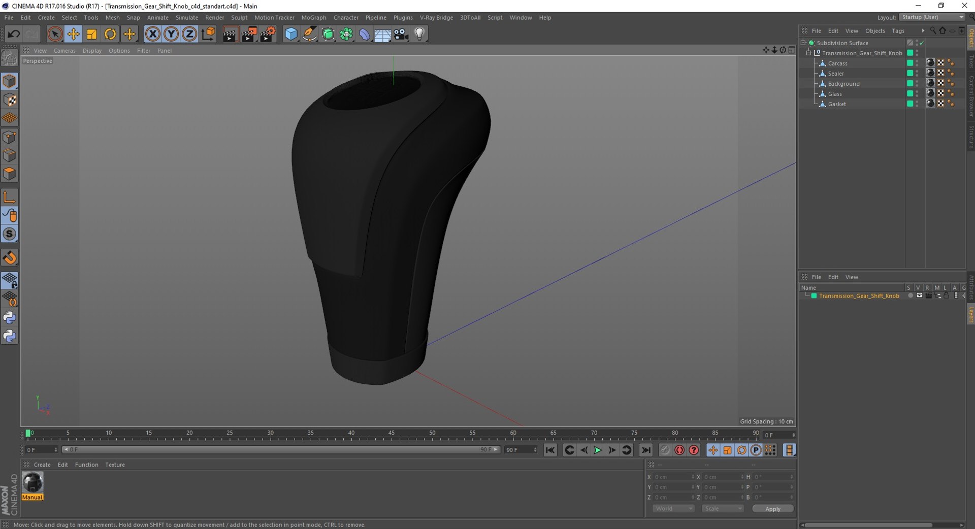3D Transmission Gear Shift Knob model - TurboSquid 2071277