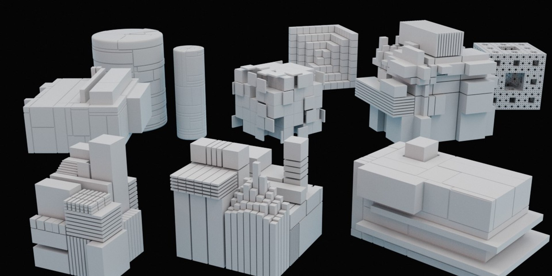 3D Abstract Art Kitbash - TurboSquid 1381582