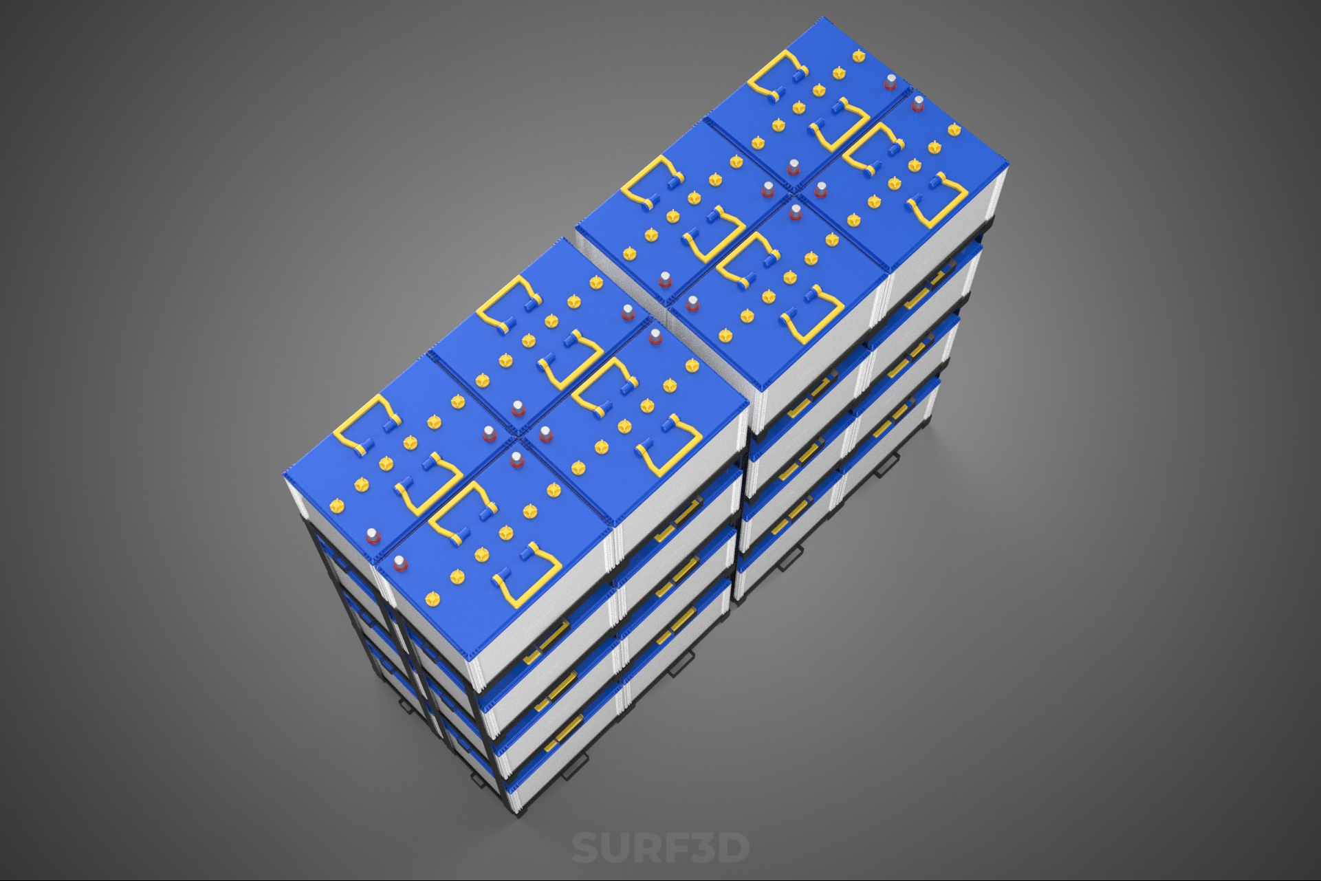 modelo 3d BANCO DE ENERGÍA UPS DE GRAN TAMAÑO SUMINISTRO DE BATERÍAS ...