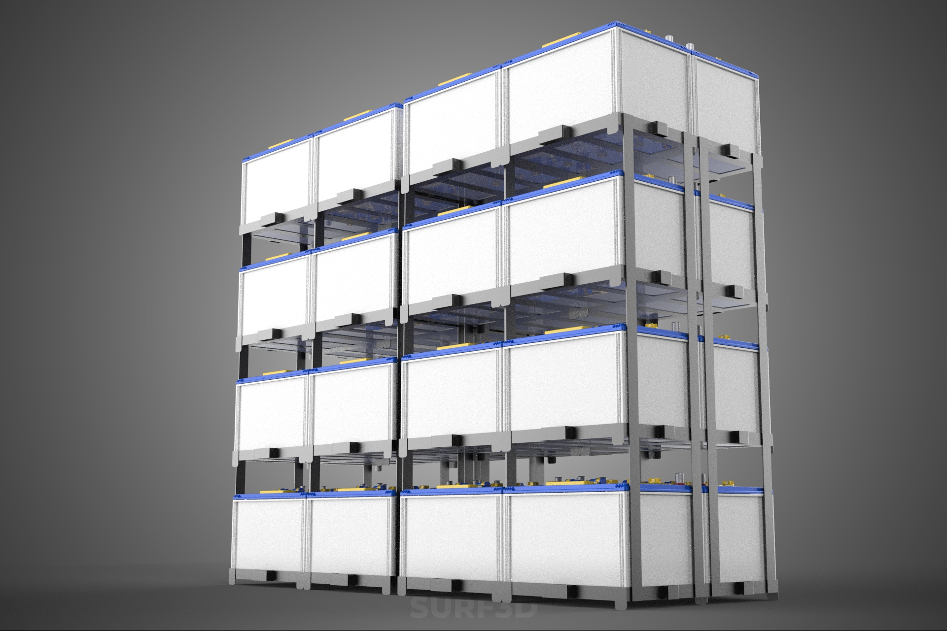 Modello 3D GRANDI BATTERIE DI ALIMENTAZIONE UPS POWER BANK BATTERIA DI ...