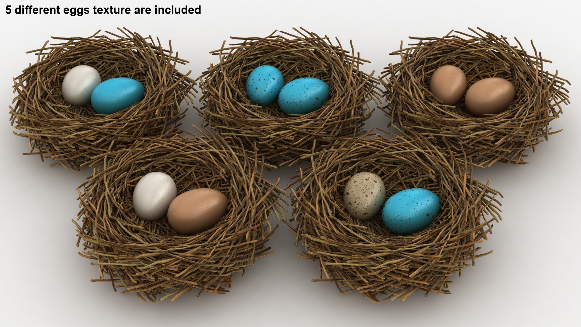 Realistic Bird Nest 02 Model - TurboSquid 1561338