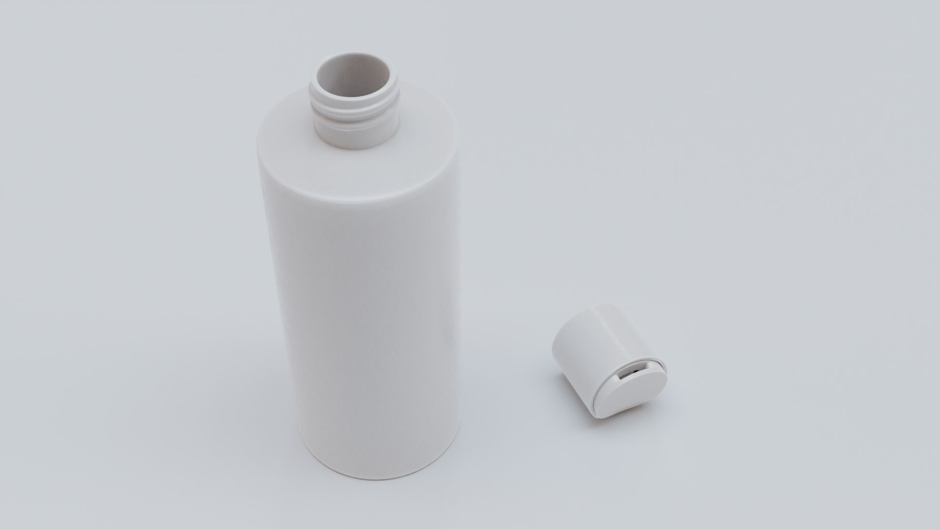 3D White Plastic Cylinder Bottle With Disk Top Cap - TurboSquid 2136988