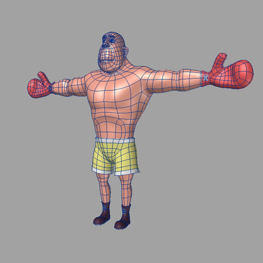 Cool Cartoon Boxer Obj