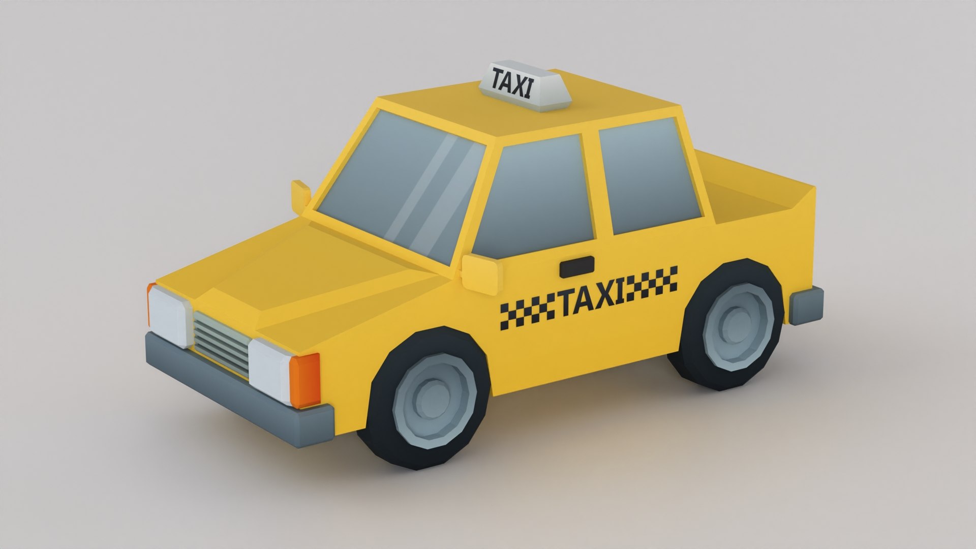 Cartoon Low Poly Car 04 - Taxi 3D Model - TurboSquid 2239237