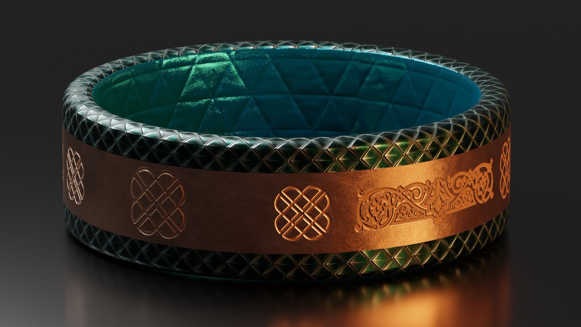 3D Ancient Ring In Golden And Blue Texture 3D Model - TurboSquid 1854832