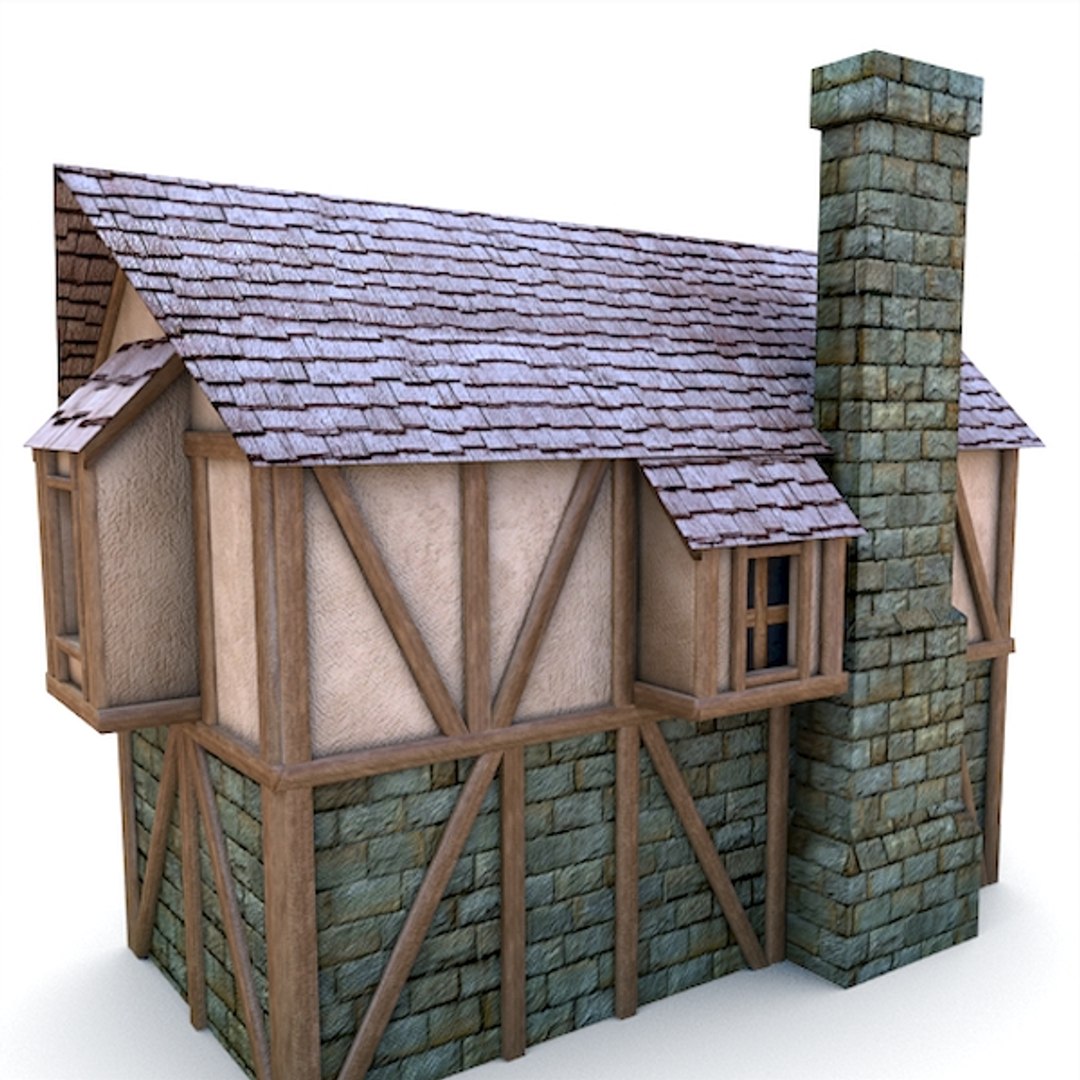 3d medieval pumpkin cottage buildings model