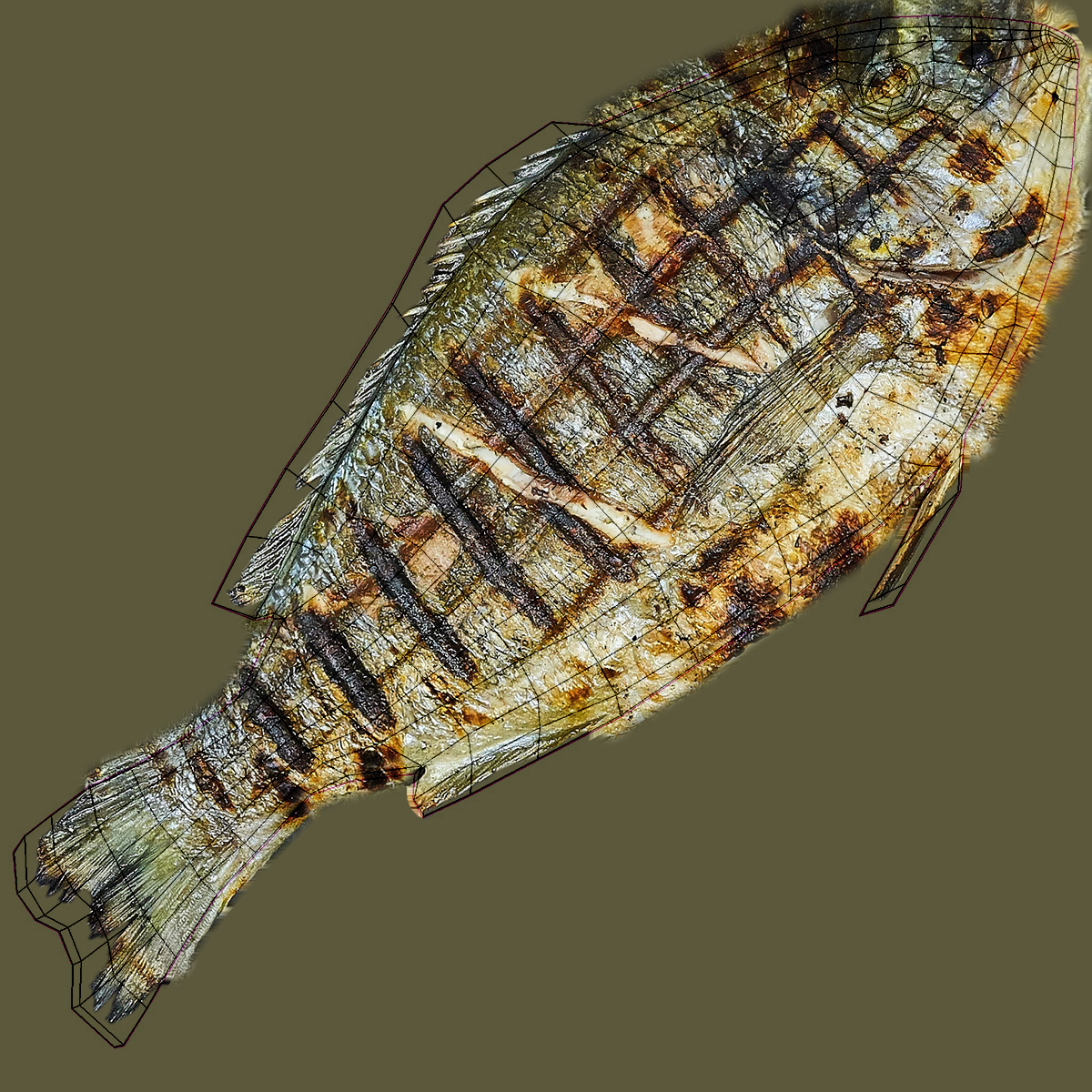 Realistic grilled fish 3D model - TurboSquid 1489578