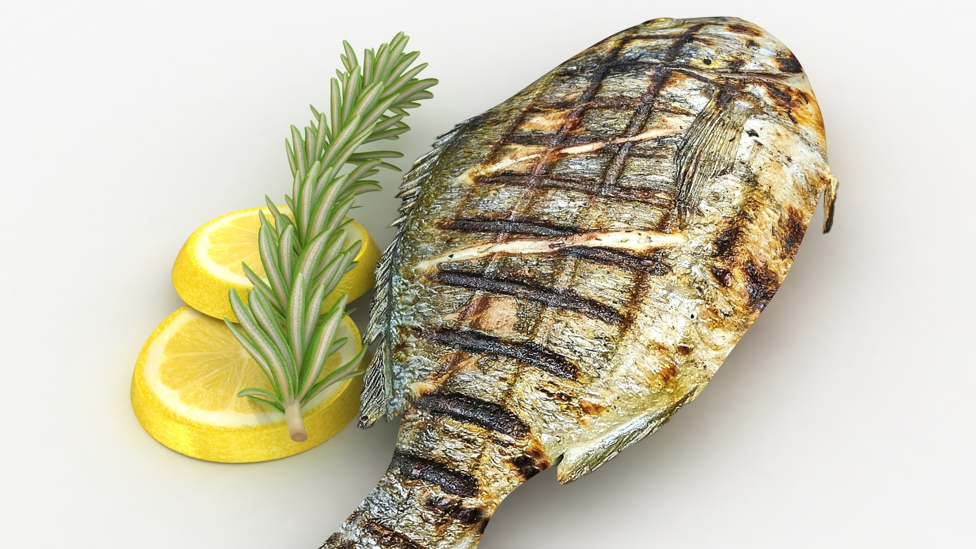 Realistic Grilled Fish 3D Model - TurboSquid 1489578