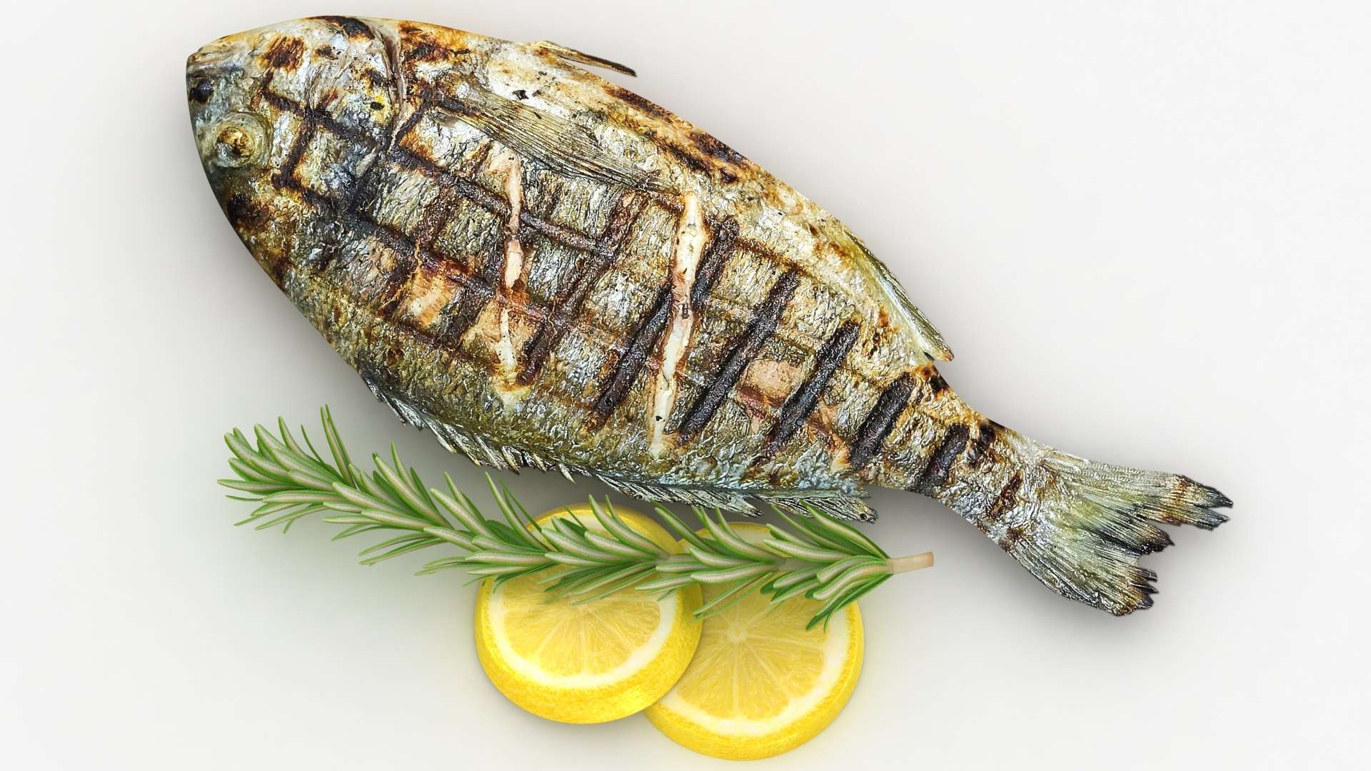 Realistic grilled fish 3D model - TurboSquid 1489578