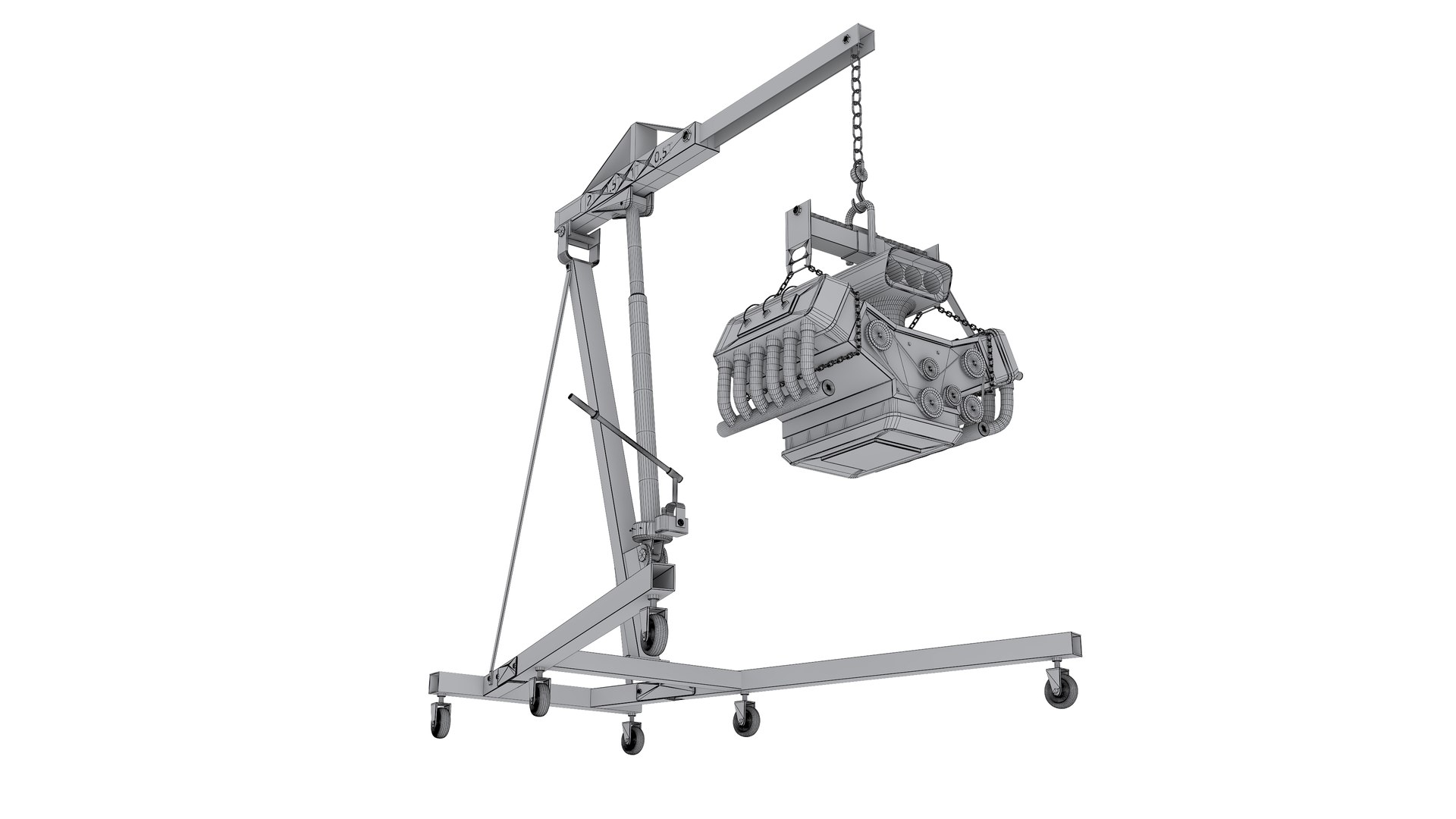 Workshop Crane With Engine 3D Model - TurboSquid 2250089