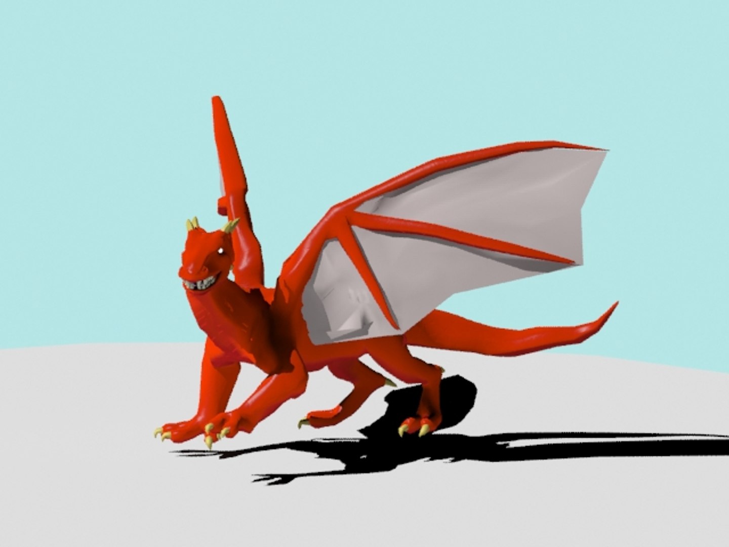3d red dragon