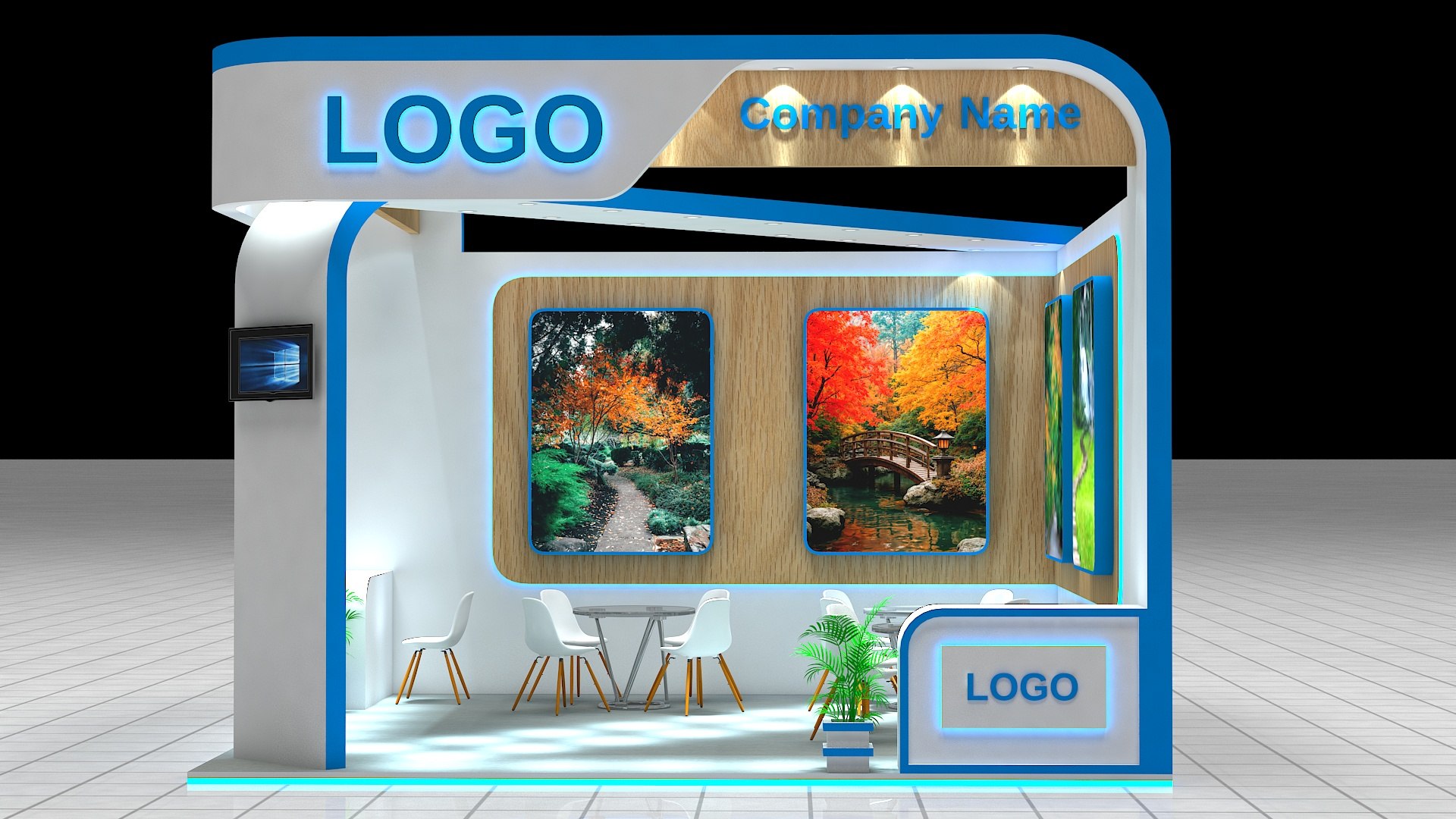 Exhibition Stand Booth Stall 6x6m Height 450cm 2 Side Open 3D Model ...