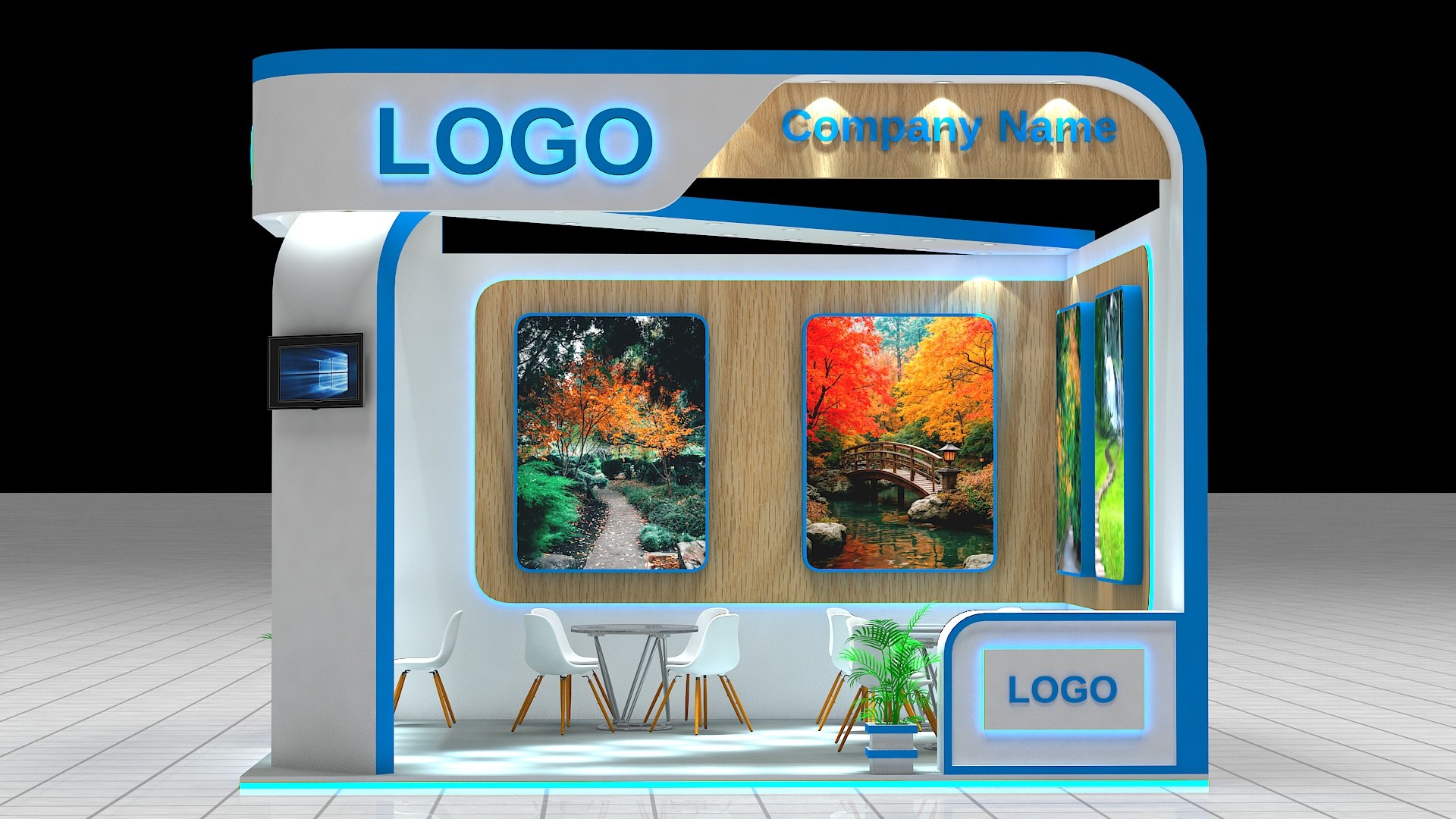 Exhibition Stand Booth Stall 6x6m Height 450cm 2 Side Open 3D Model - TurboSquid 2374485