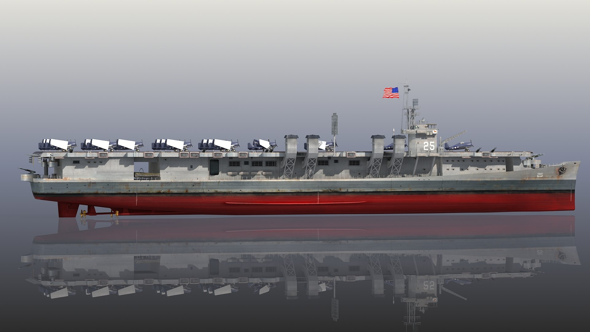 3D USS Cowpens CVL-25 Independence-class Aircraft Carrier Model ...
