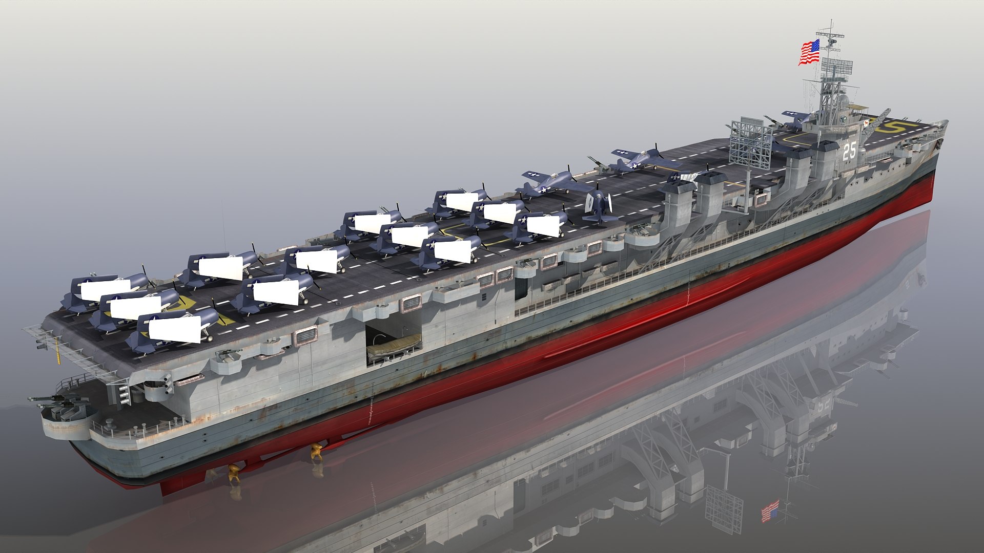 3D USS Cowpens CVL-25 Independence-class Aircraft Carrier Model ...