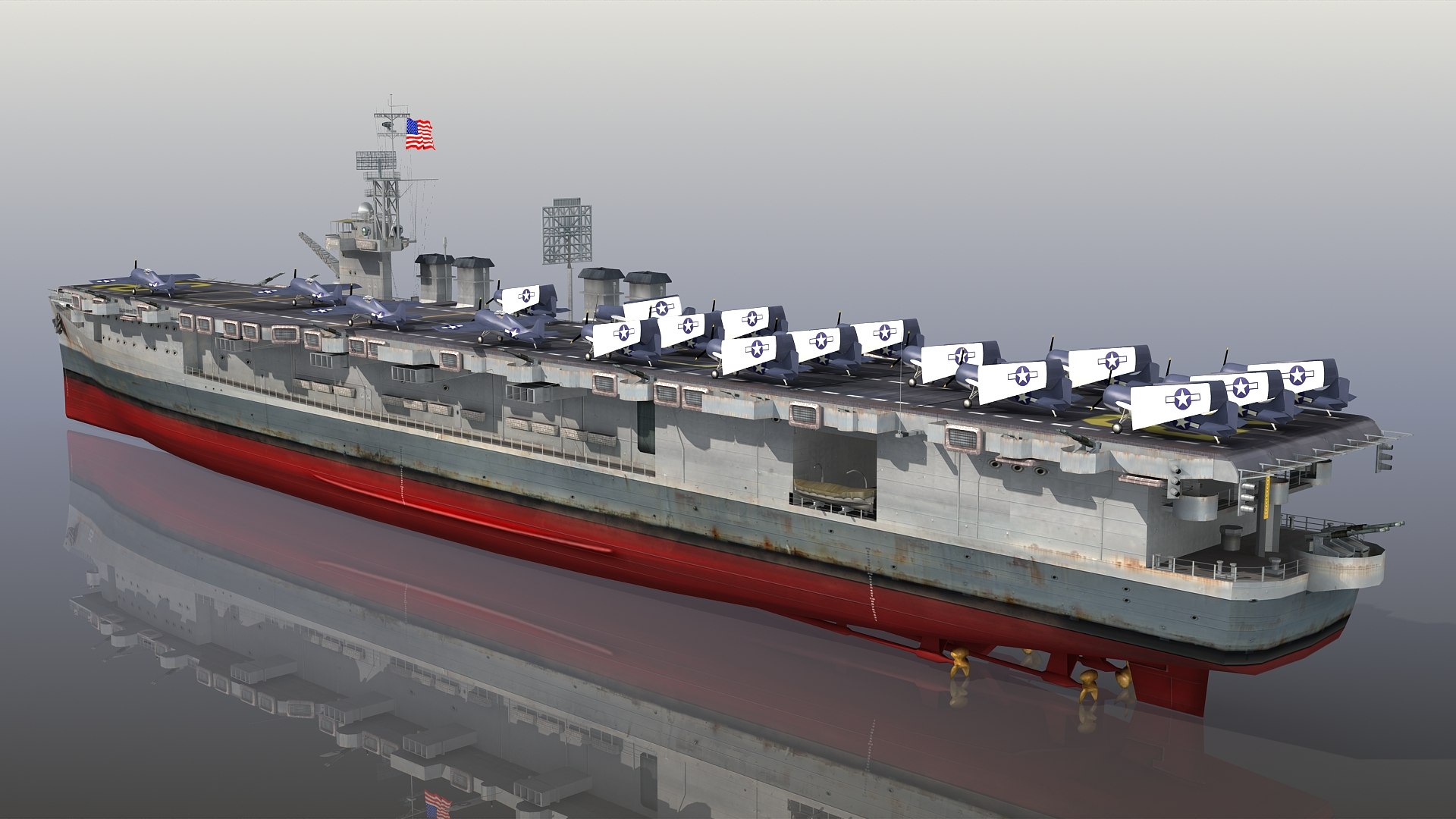 3D USS Cowpens CVL-25 Independence-class Aircraft Carrier Model ...