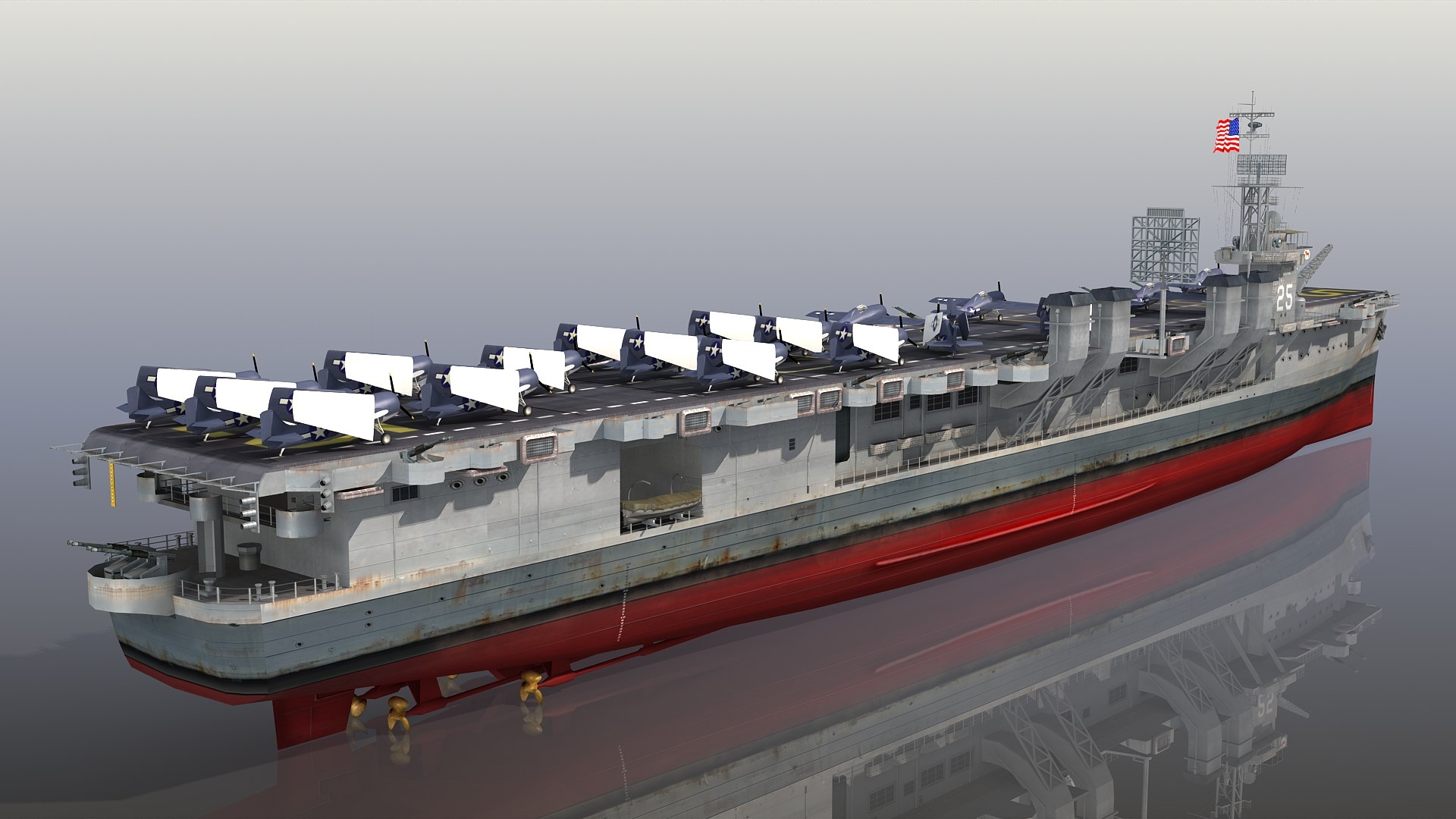 3D USS Cowpens CVL-25 Independence-class Aircraft Carrier Model ...