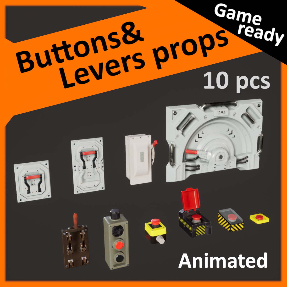 3D buttons levers pack - TurboSquid 1680155