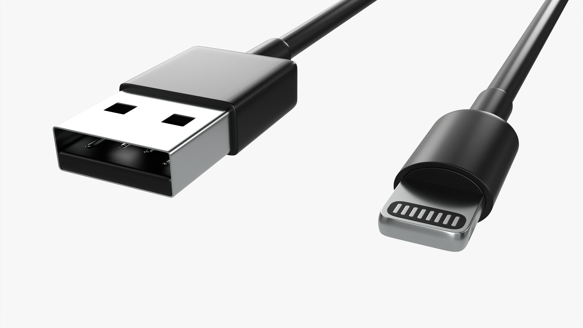 3D USB C Lightning Cables Set Black - TurboSquid 1842416