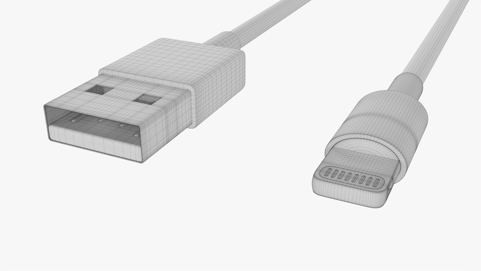 3D USB C Lightning Cables Set Black - TurboSquid 1842416