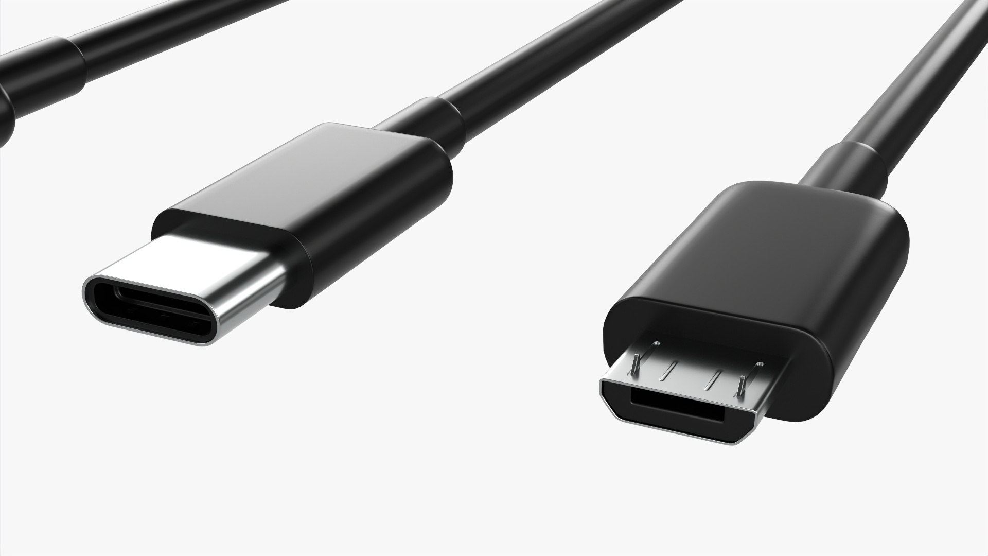 3D USB C Lightning Cables Set Black - TurboSquid 1842416