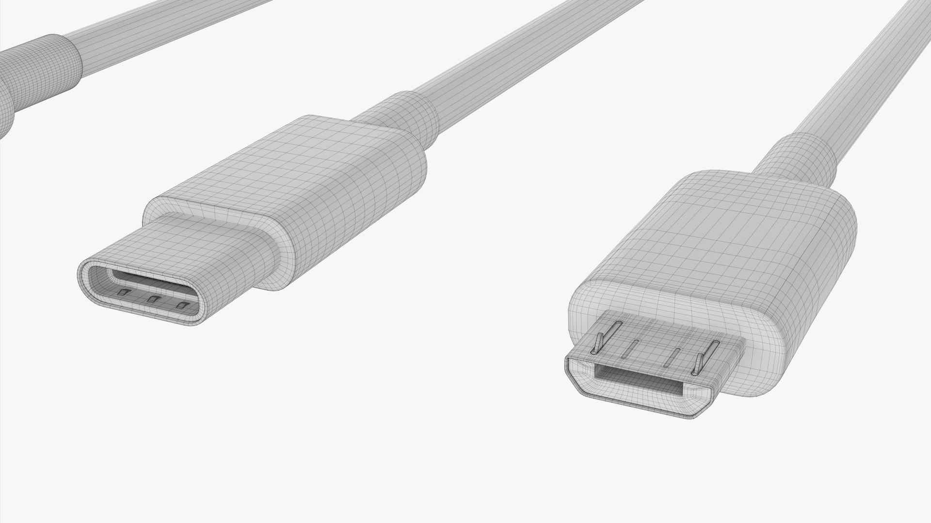3D USB C Lightning Cables Set Black - TurboSquid 1842416
