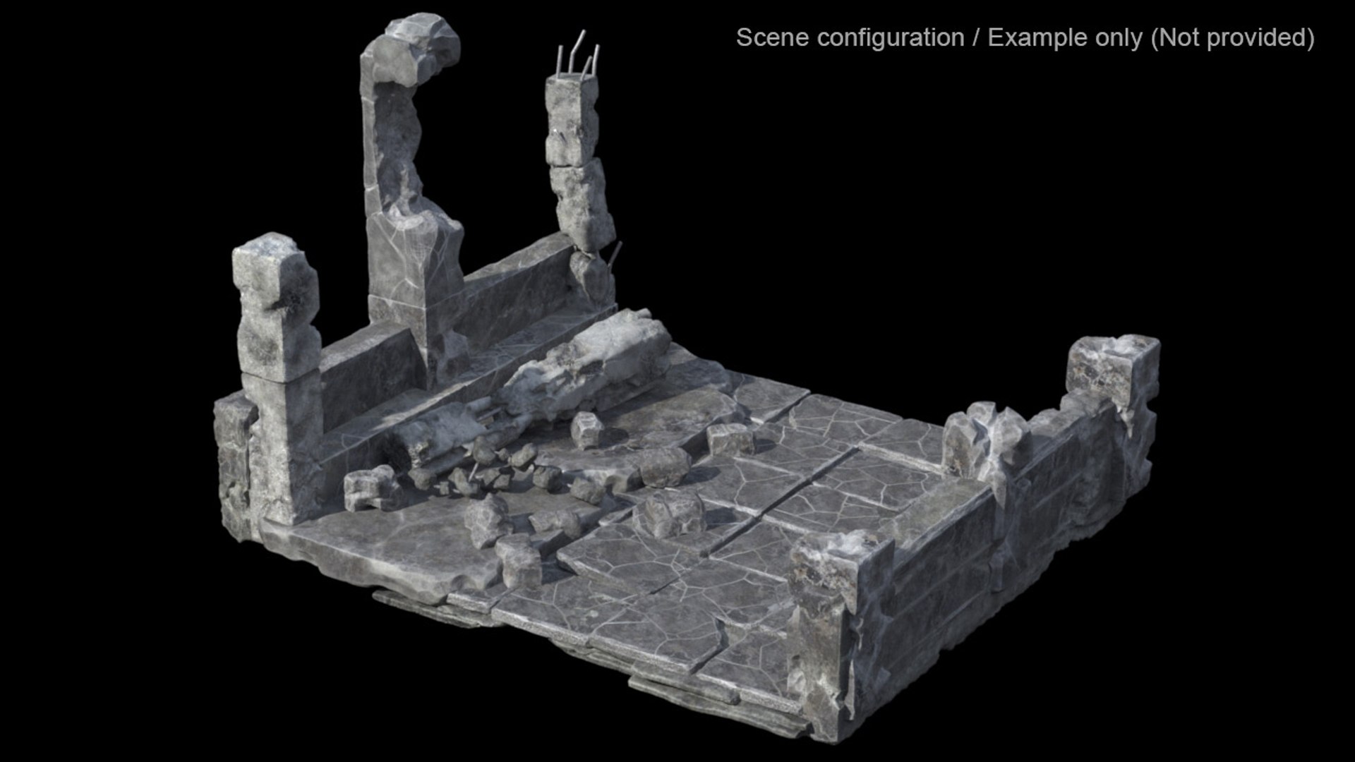 3d Ruin Elements Model