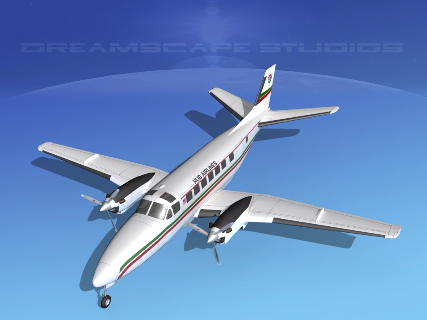 3d Beechcraft Airliner Model