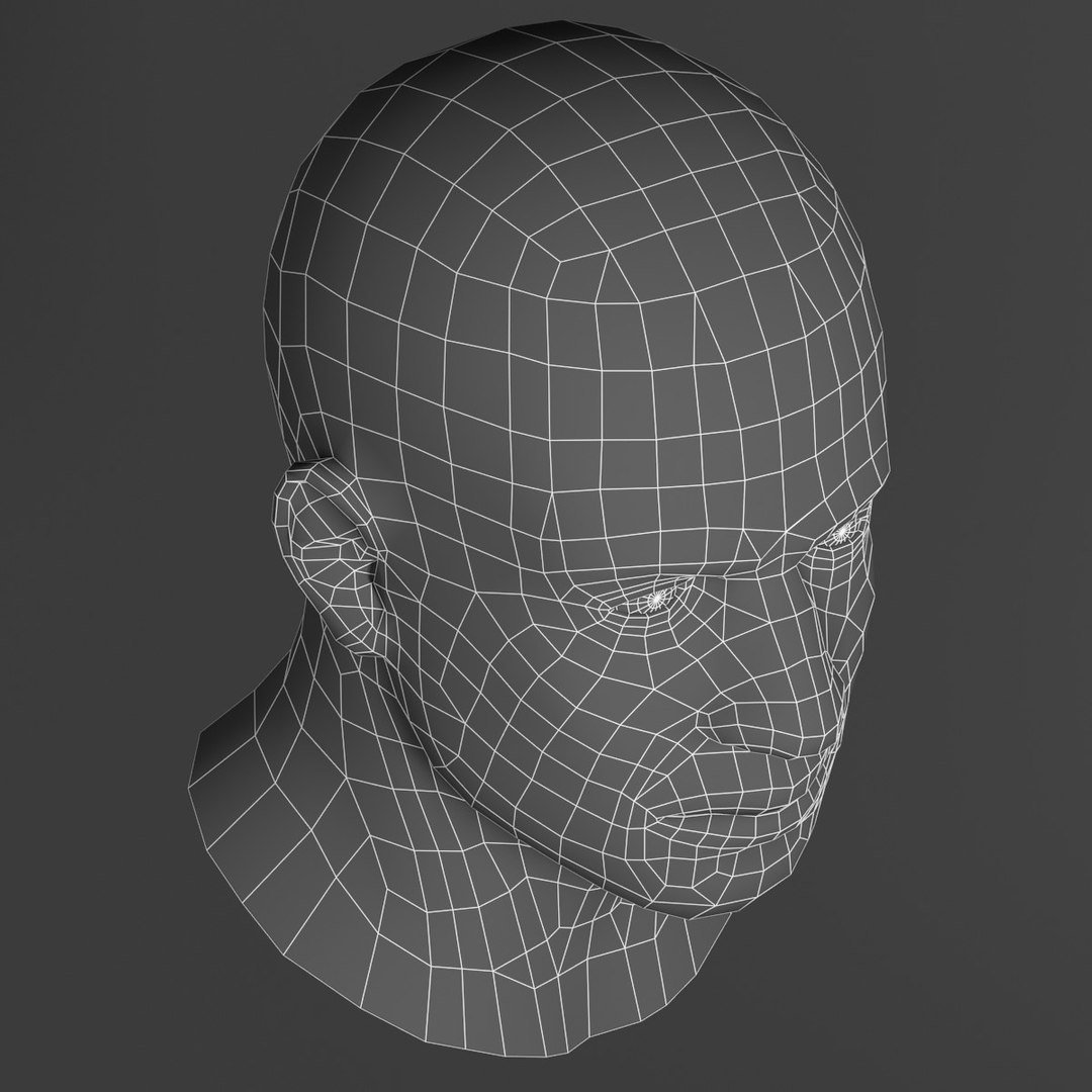 human head 3d obj