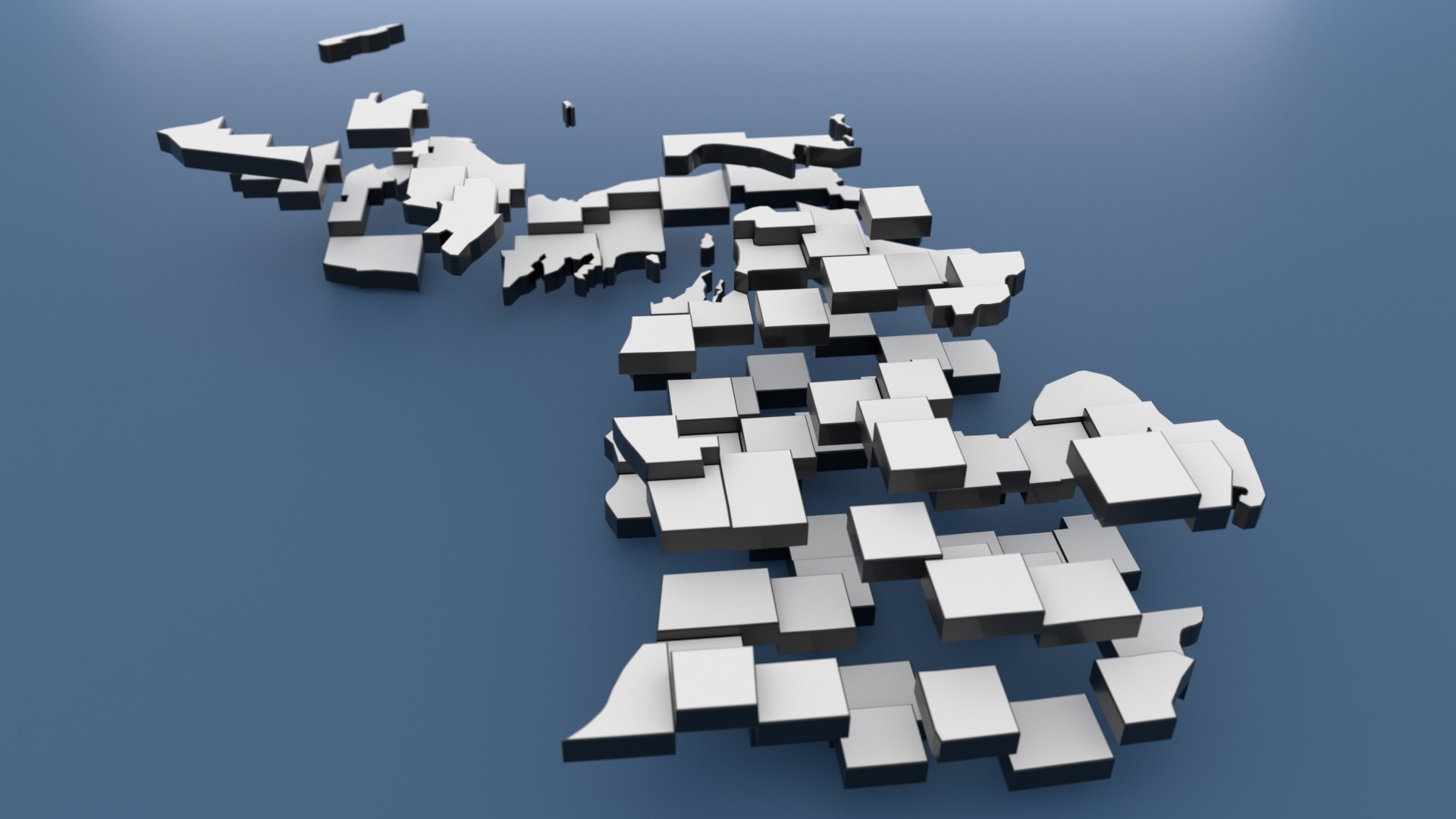 3D Model Michigan Counties - Map Of United States Of America USA ...