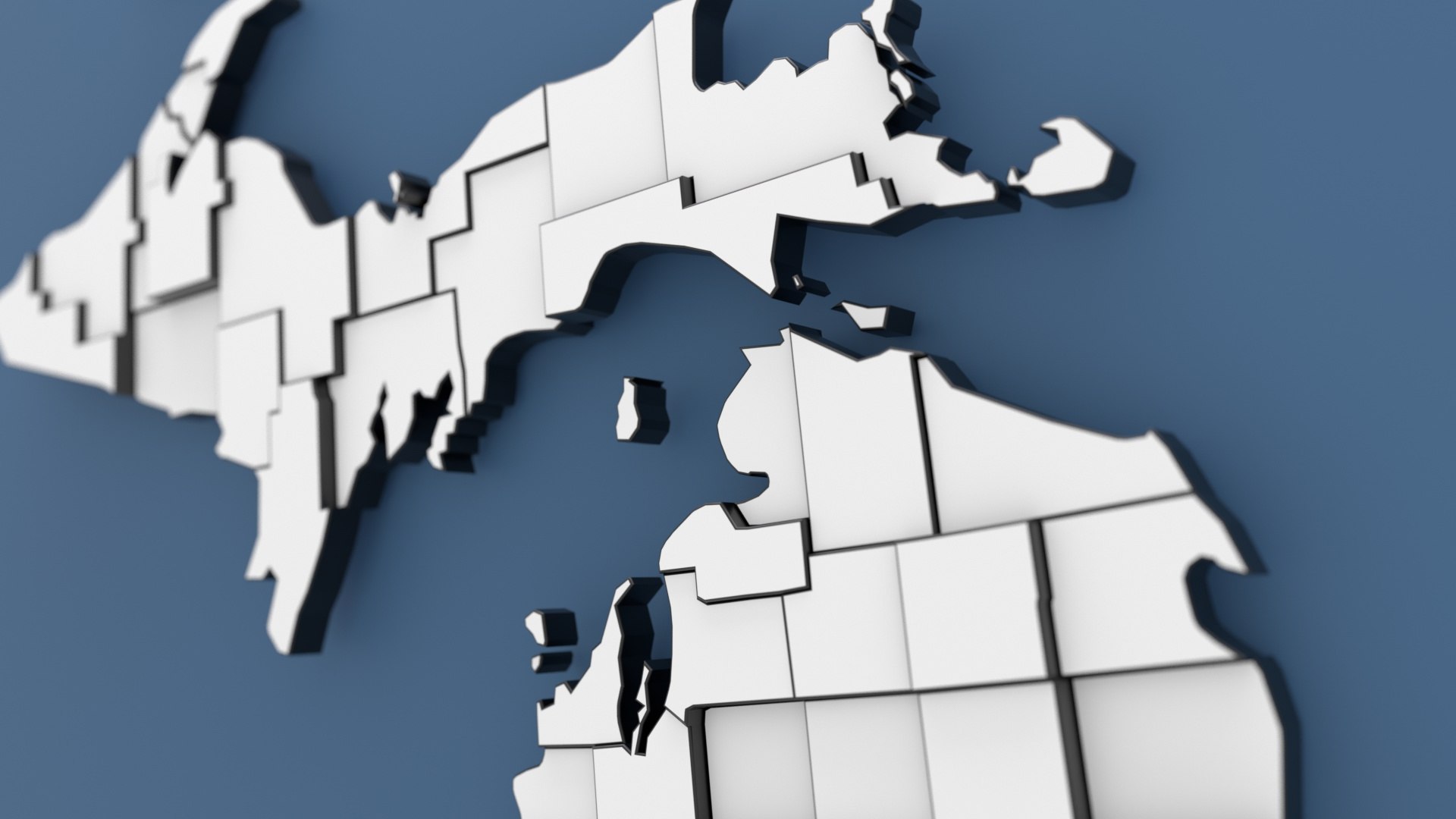 3D Model Michigan Counties - Map Of United States Of America USA ...