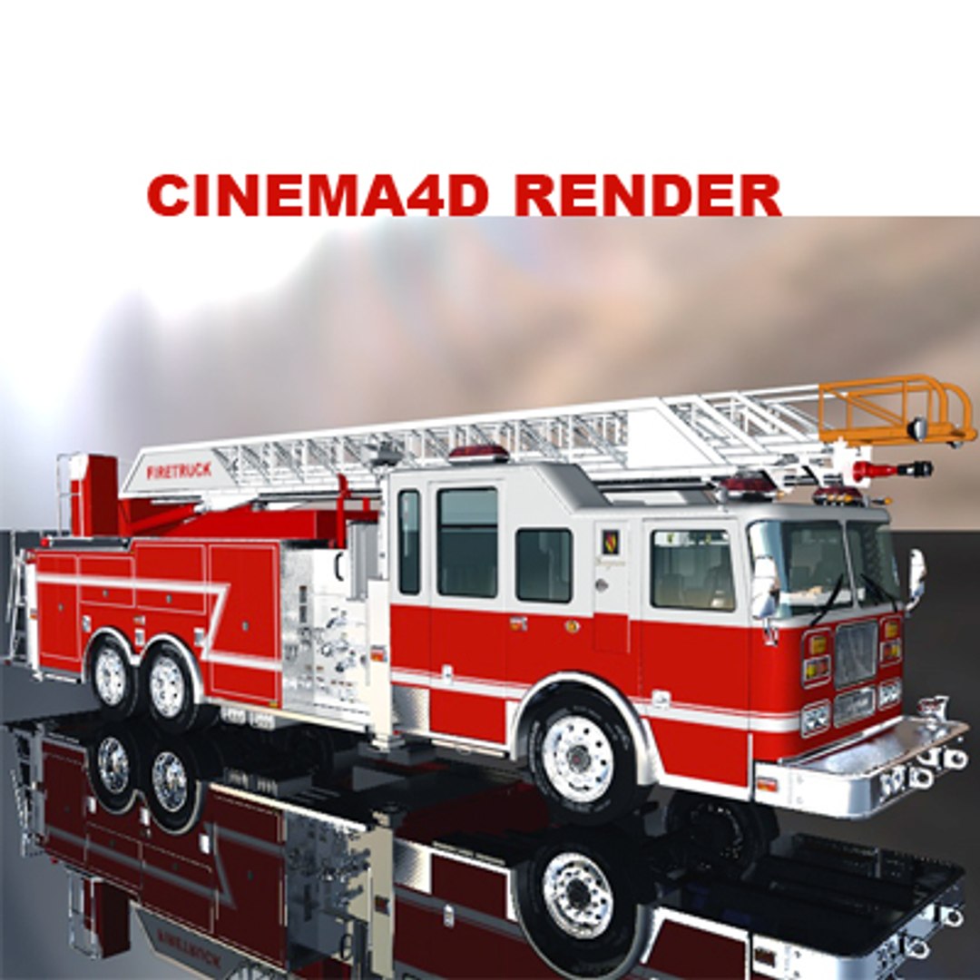 3d Model Aerial Ladders Truck Engine