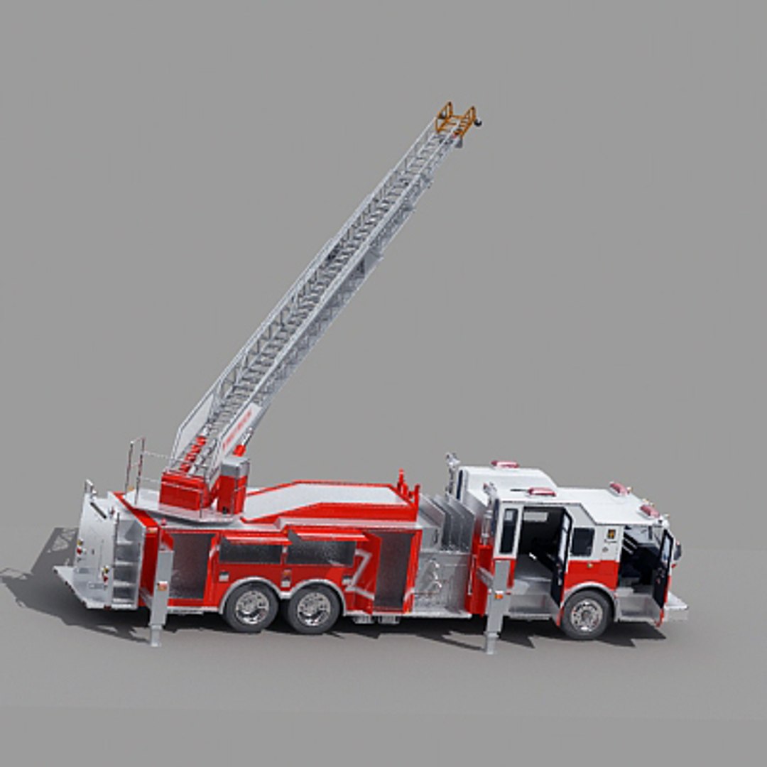 3d Model Aerial Ladders Truck Engine