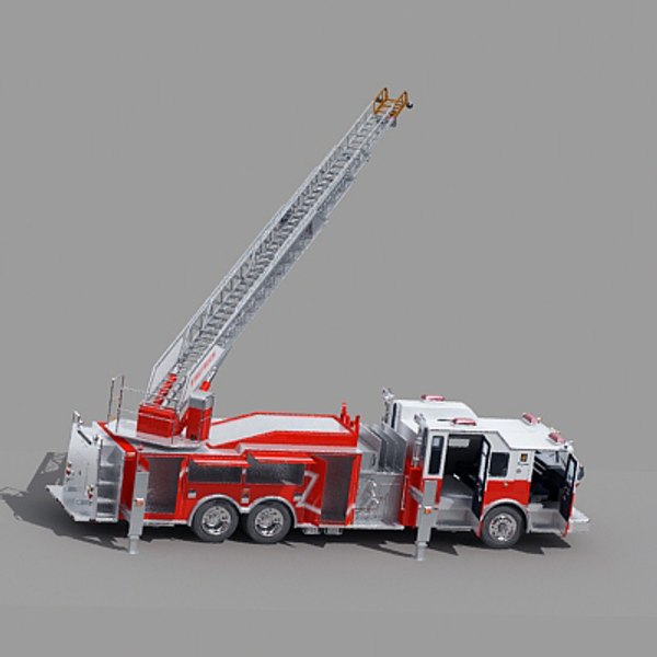 3d model aerial ladders truck engine