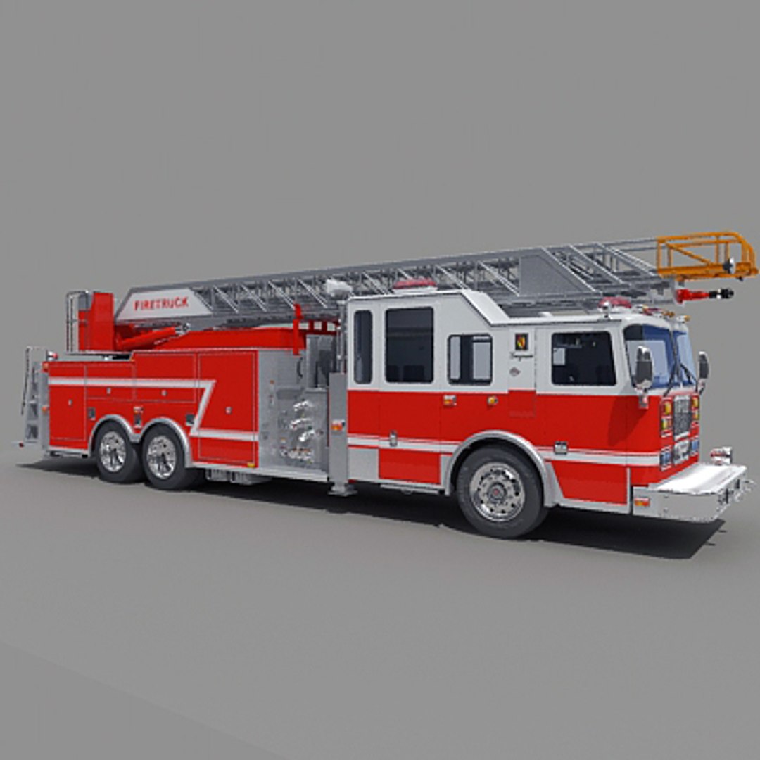 3d Model Aerial Ladders Truck Engine