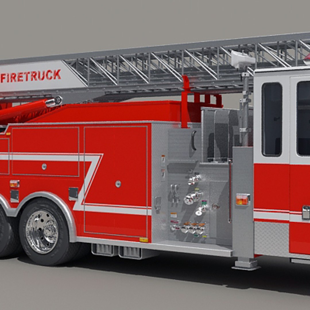 3d Model Aerial Ladders Truck Engine