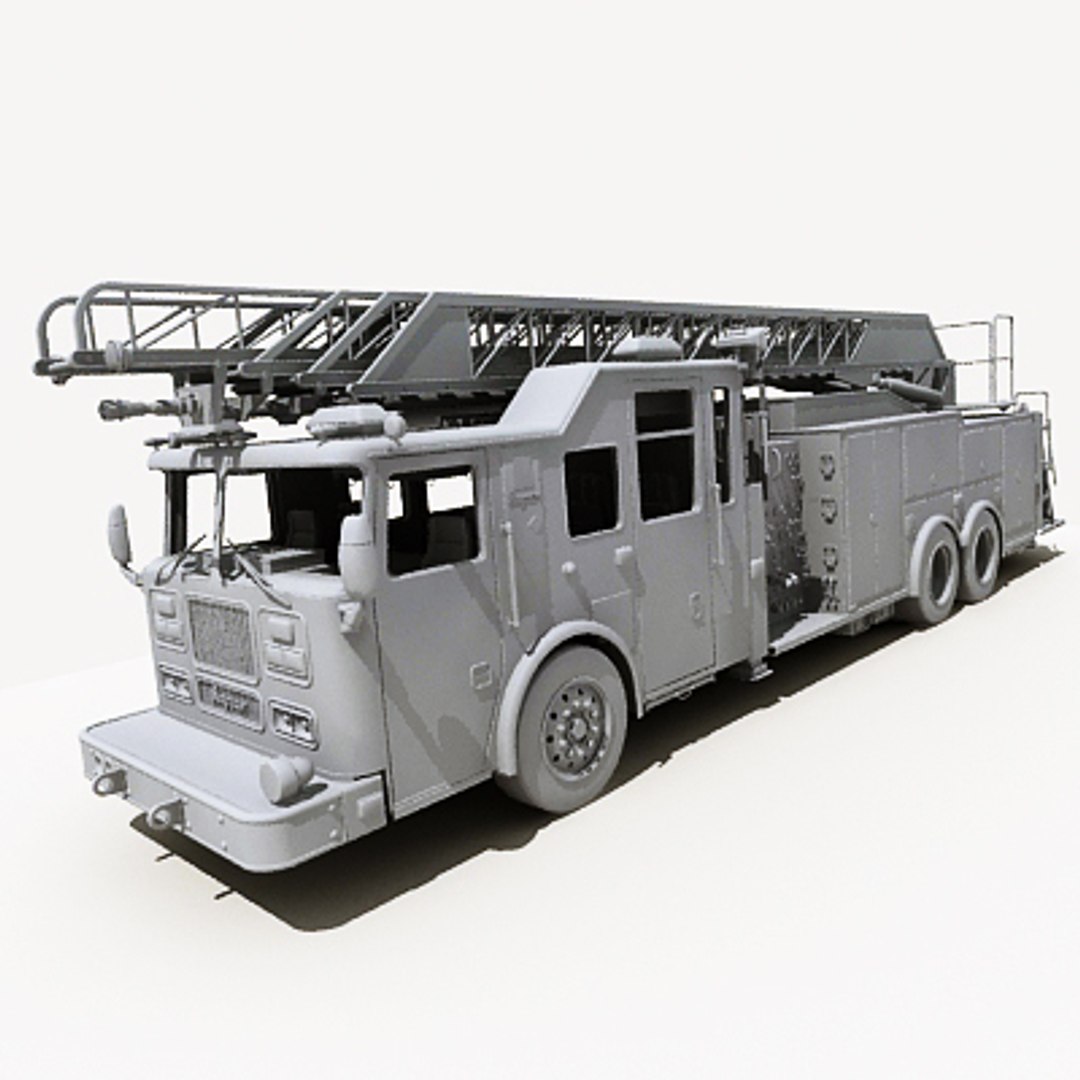 3d Model Aerial Ladders Truck Engine