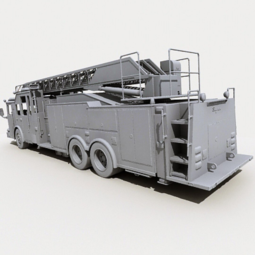 3d Model Aerial Ladders Truck Engine