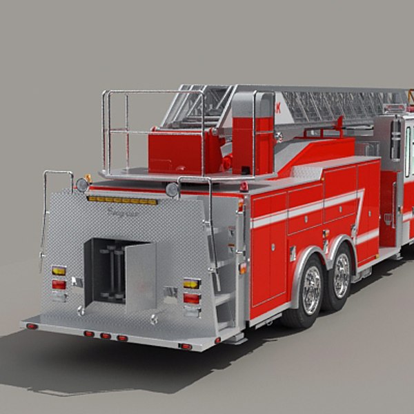 3d model aerial ladders truck engine