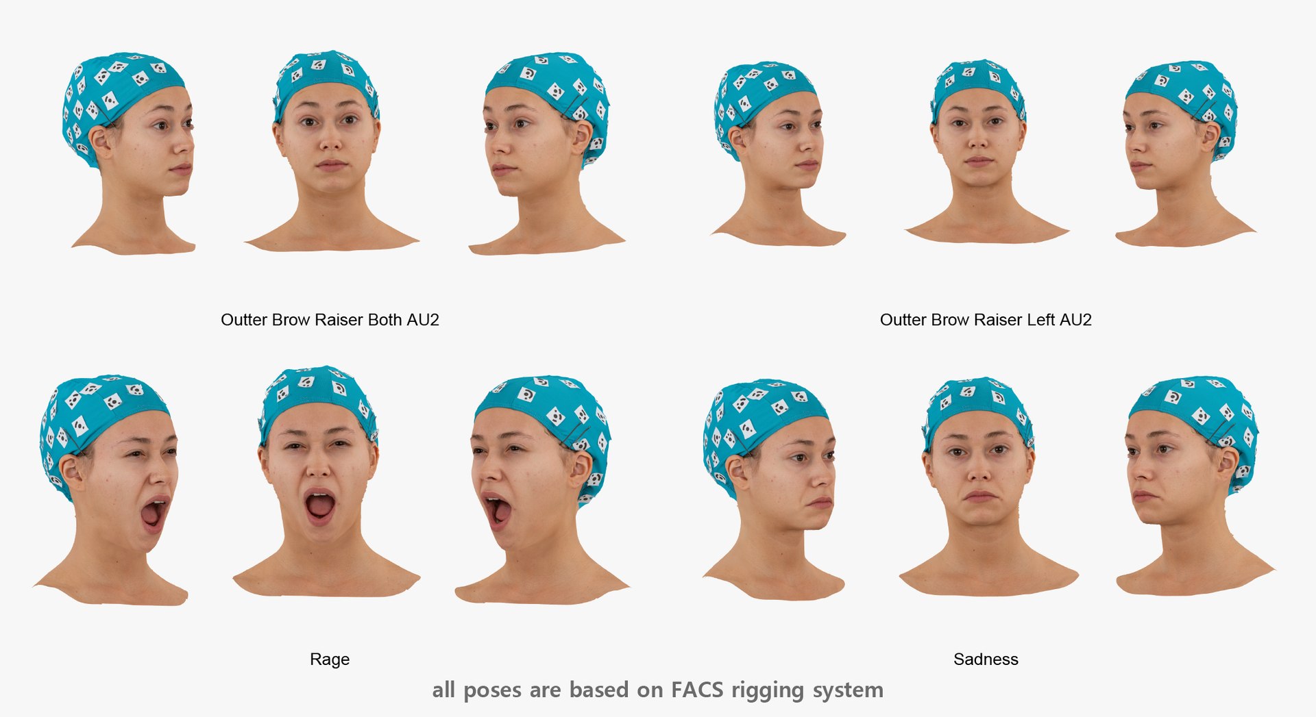 Freya Real Head Full Expression Set 56 RAW Scans Collection Model ...