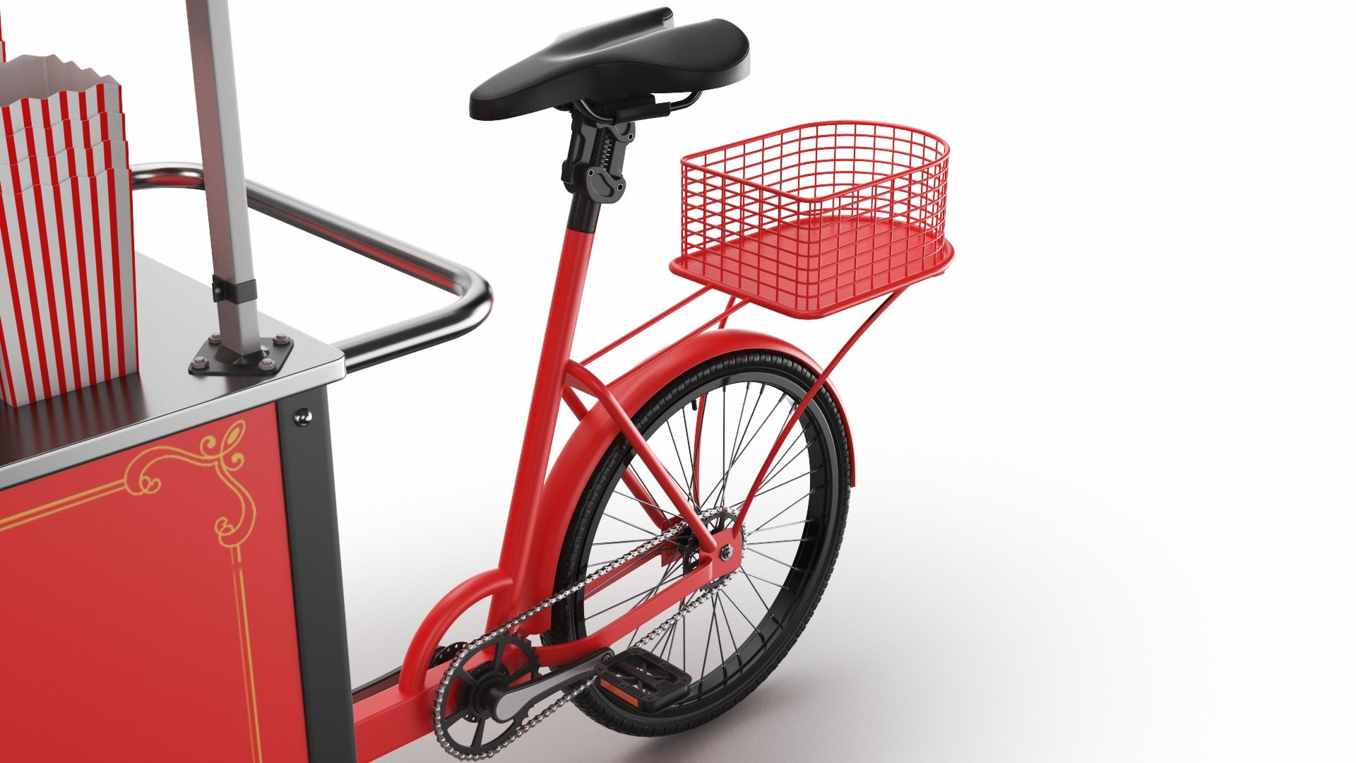 3D Detailed Popcorn Cart Bicycle Model - TurboSquid 2330685