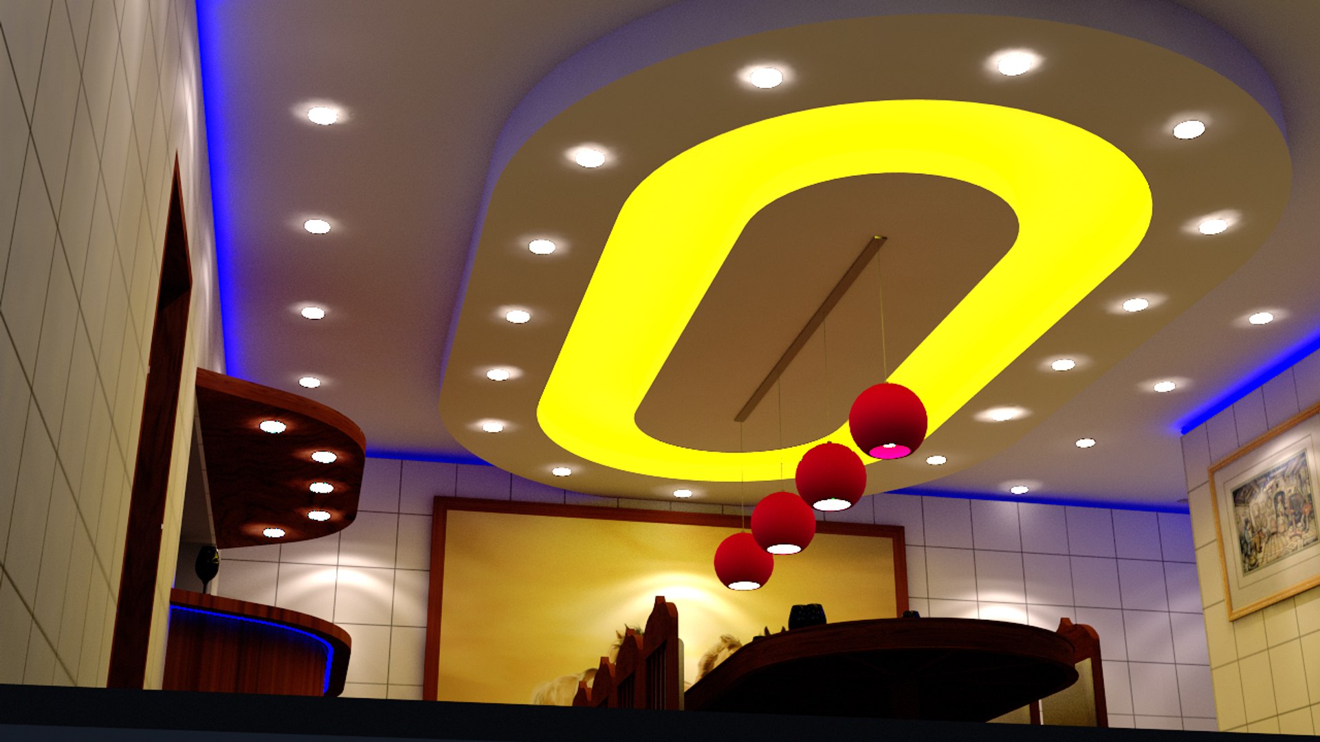 3d Dining Hall Lighting