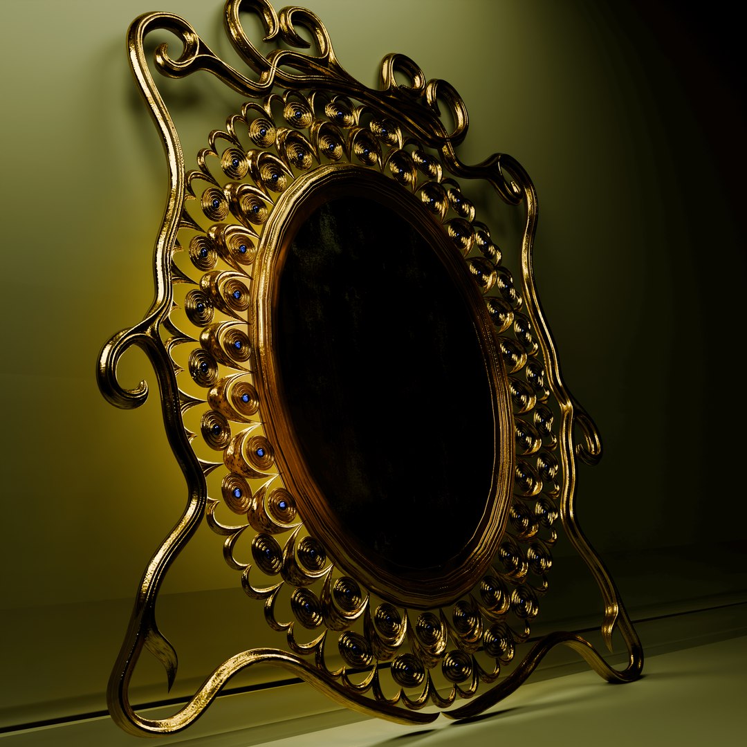 3D Miroir Ancien En Laiton Sculpte - TurboSquid 2307654