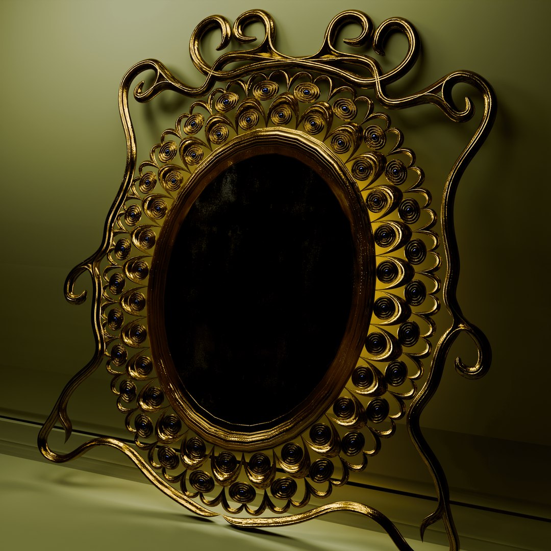 3D Miroir Ancien En Laiton Sculpte - TurboSquid 2307654