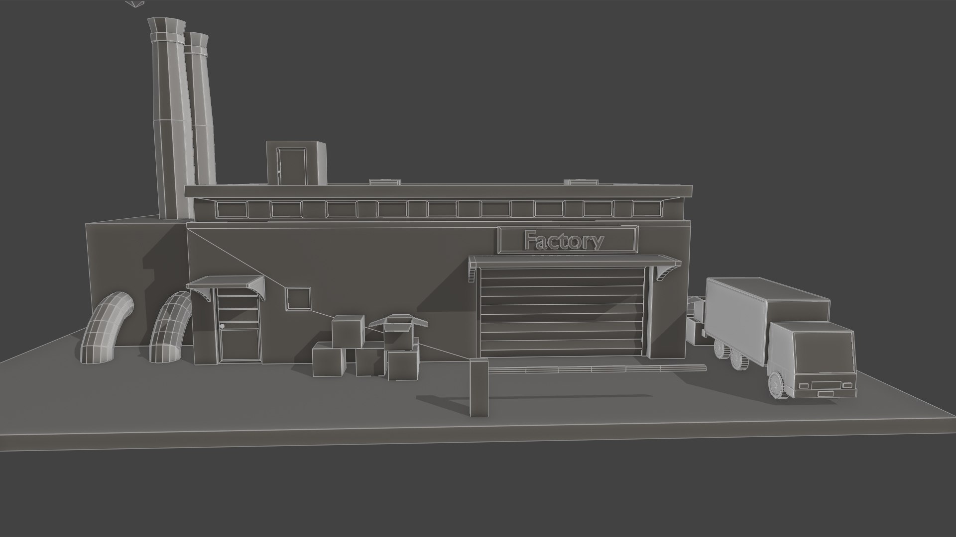 Low Poly Factory 3D - TurboSquid 2313281