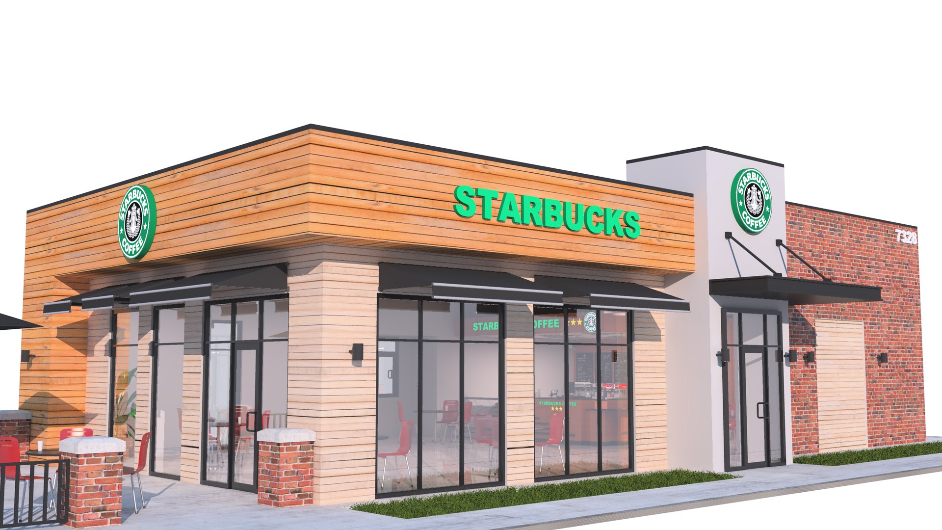 Starbucks and Coffee Cart model - TurboSquid 2089864