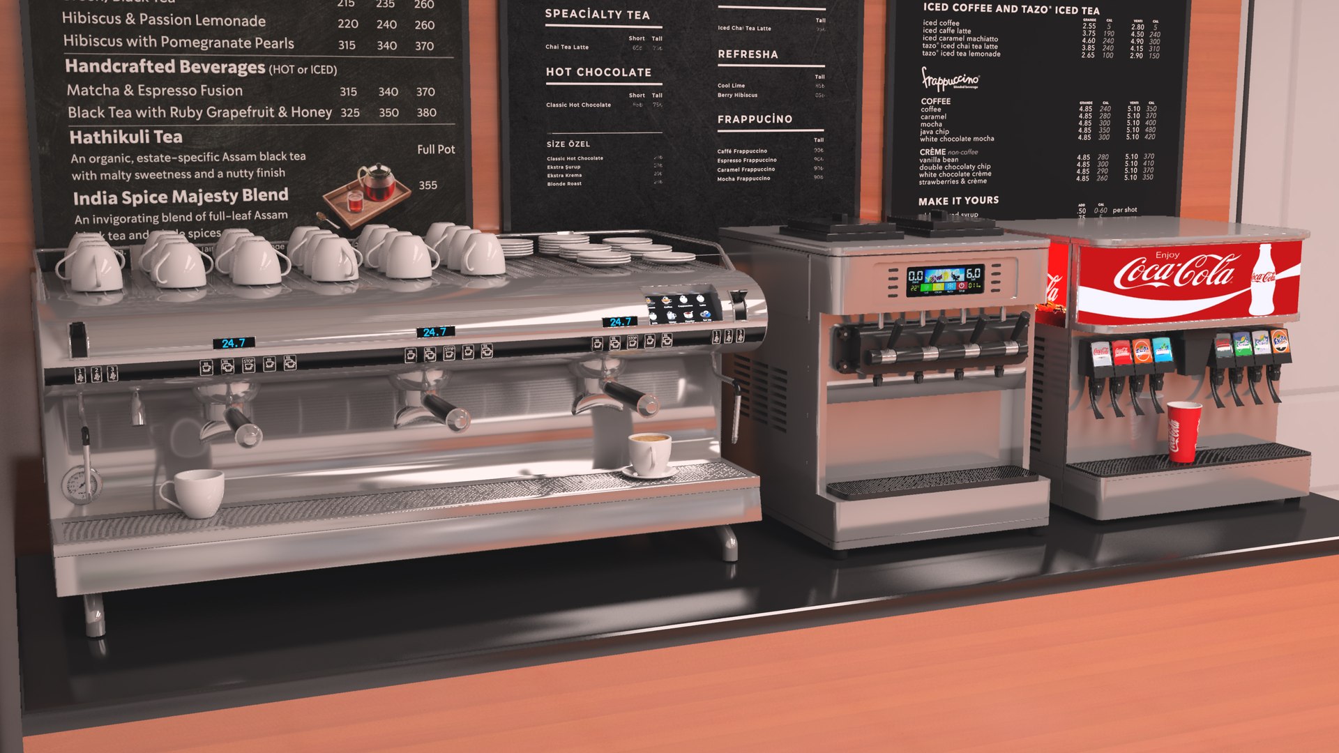 Starbucks and Coffee Cart model - TurboSquid 2089864