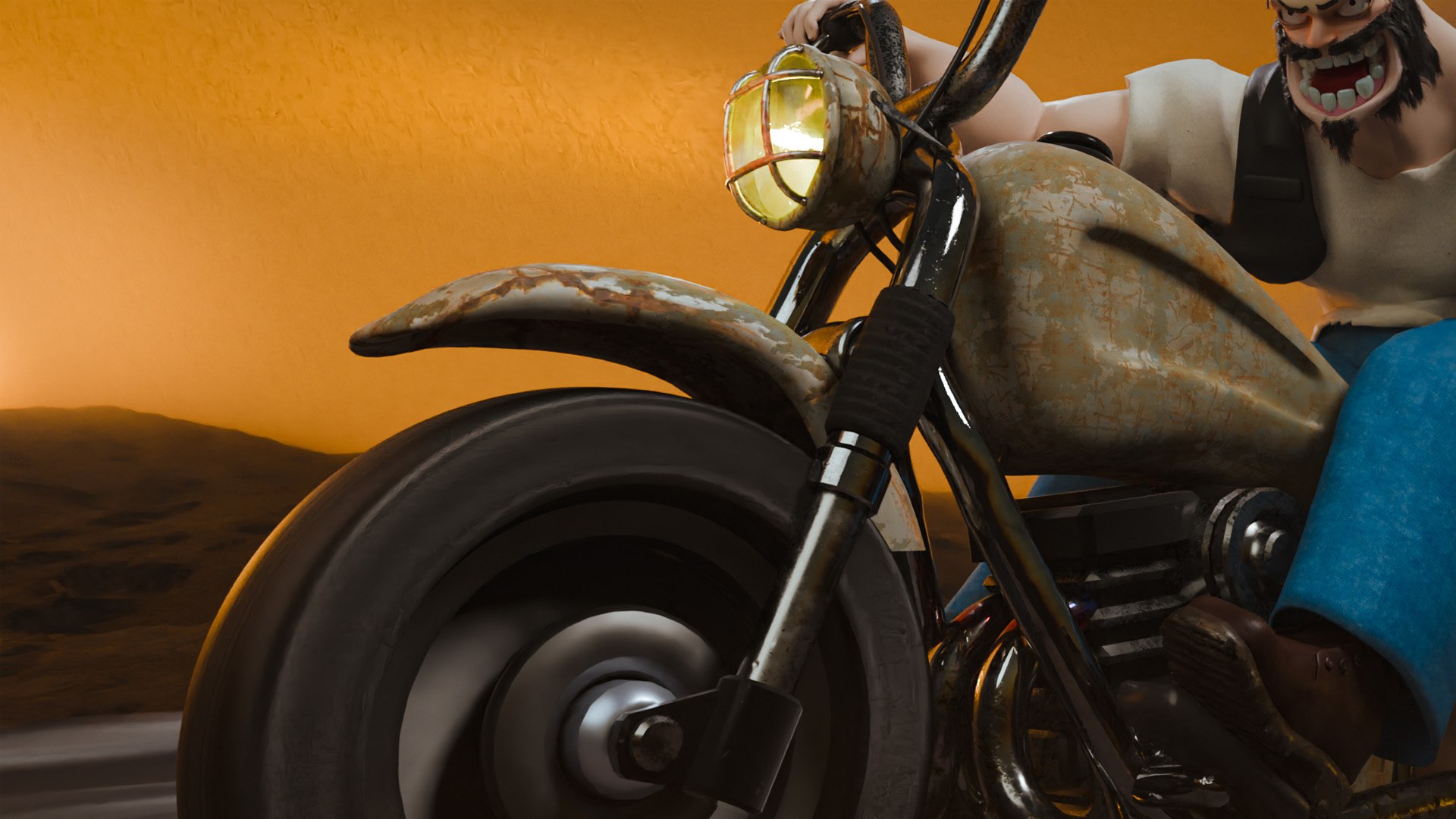 3D Biker With Chopper - Stylize Character Design - TurboSquid 2291295